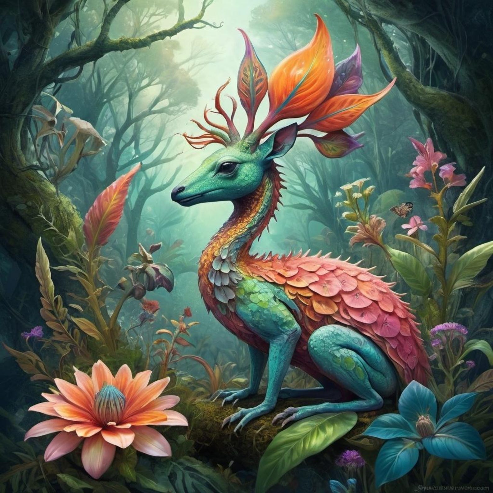 Fantasy Art, Mythical Creatures, Enchanted Forest, Digital ...