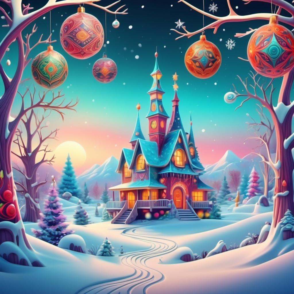 Christmas Wall Art, Festive Holiday Decor, Winter Wonderland Print ...