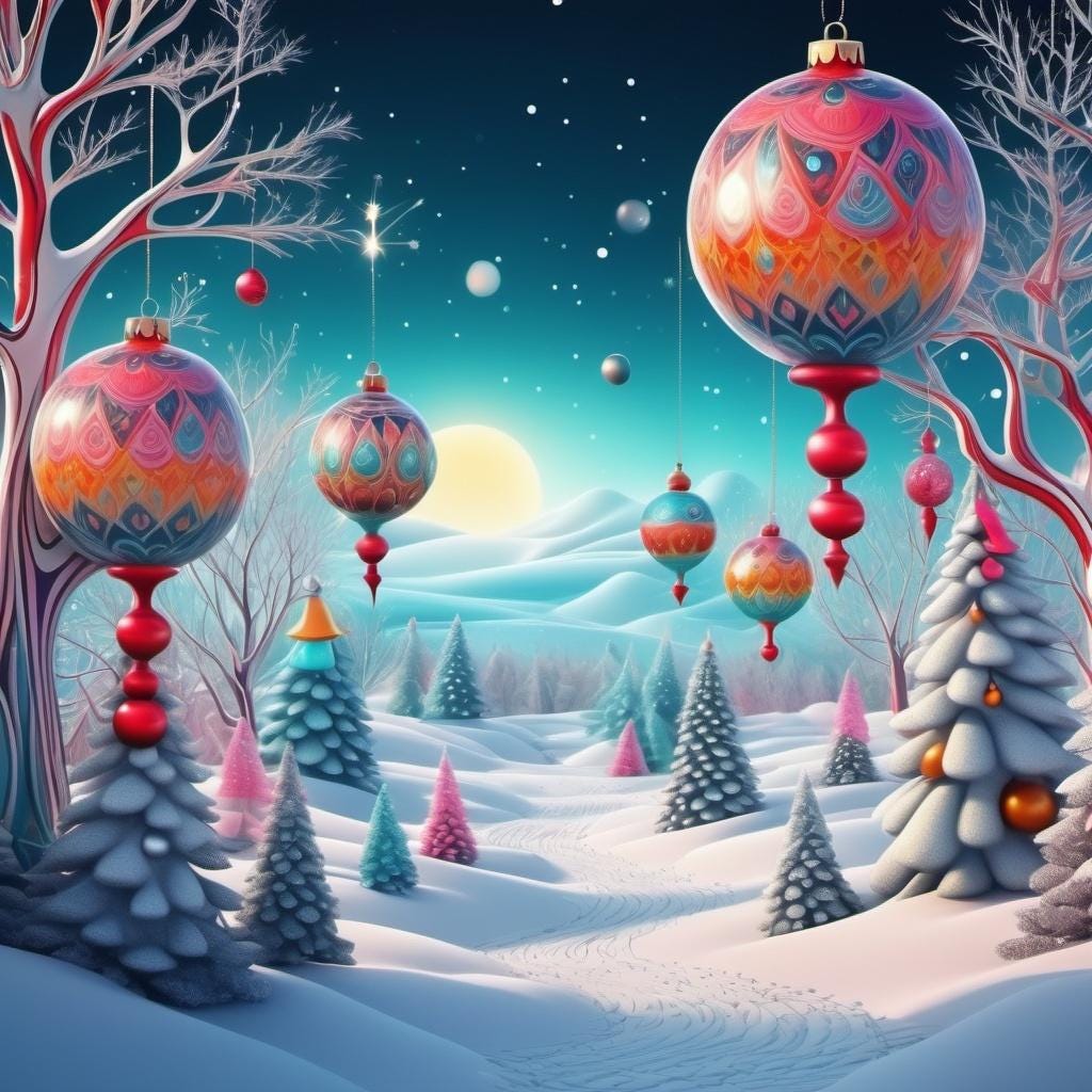 Christmas Wall Art, Festive Holiday Decor, Winter Wonderland Print ...