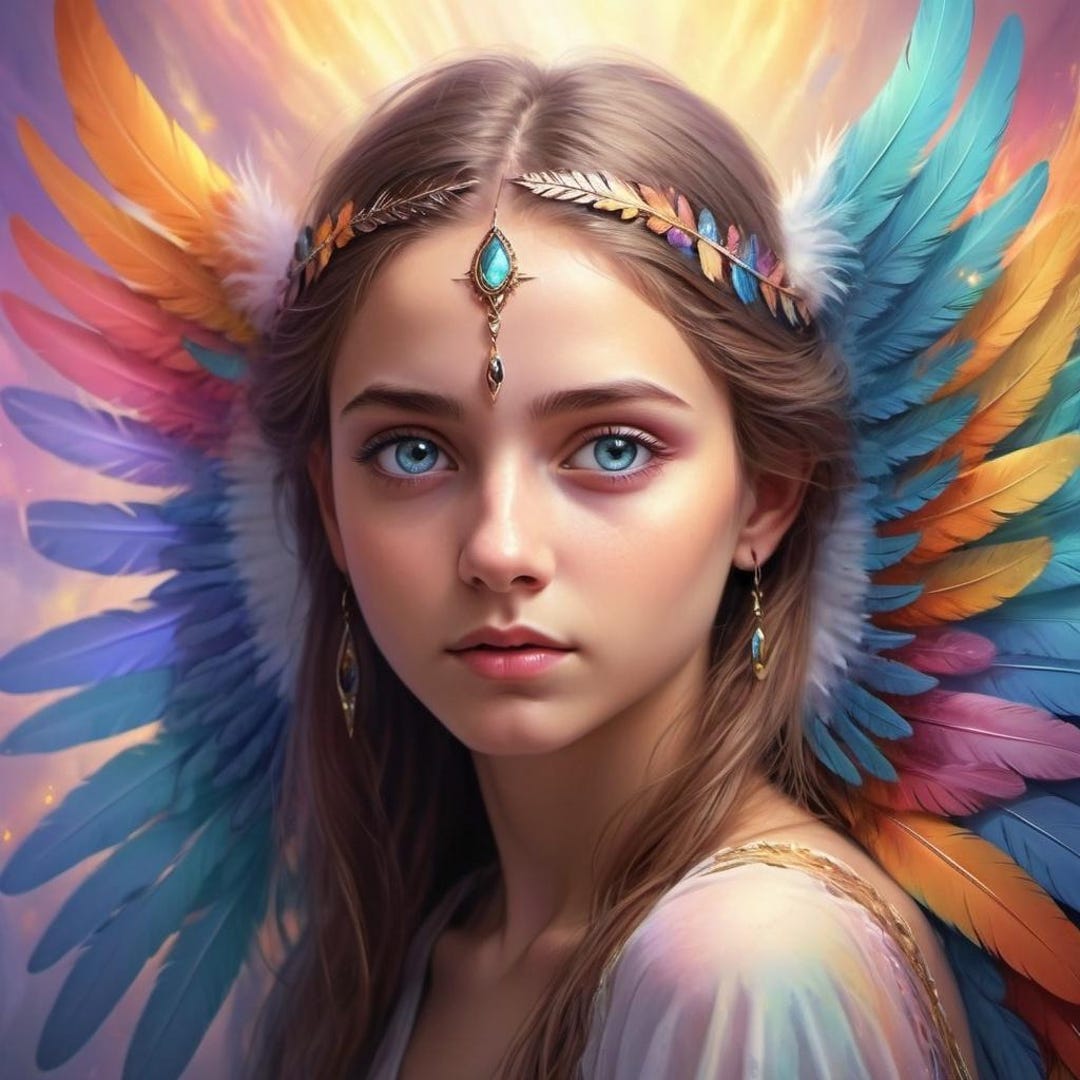 Rainbow Priestess, Fantasy Art, Colorful Artwork, Mystical Goddess ...