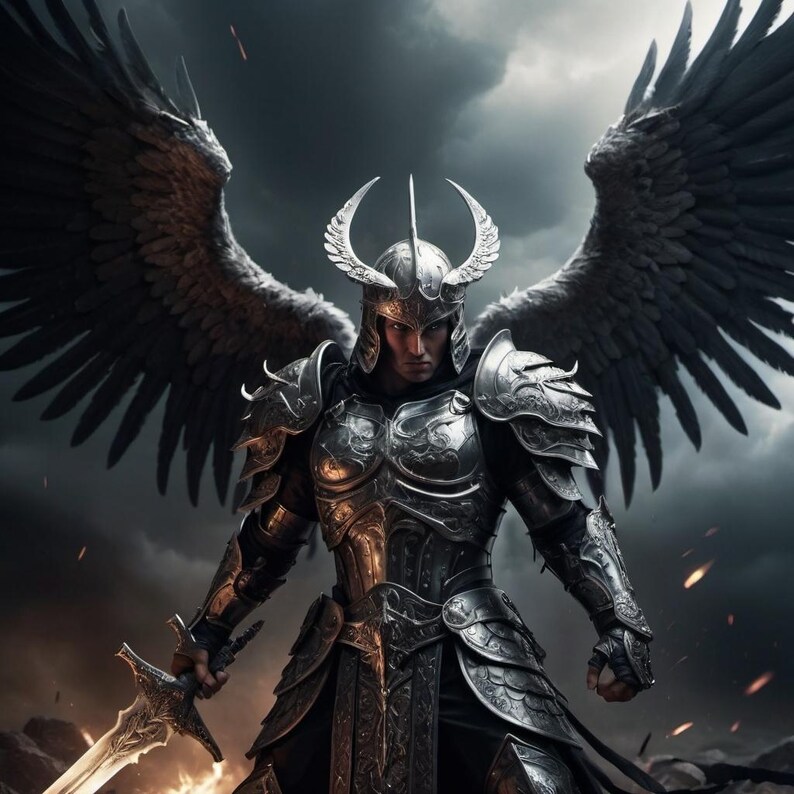 Ethereal Guardians: Angelic Warrior Art, Fantasy Angel, Digital Art ...