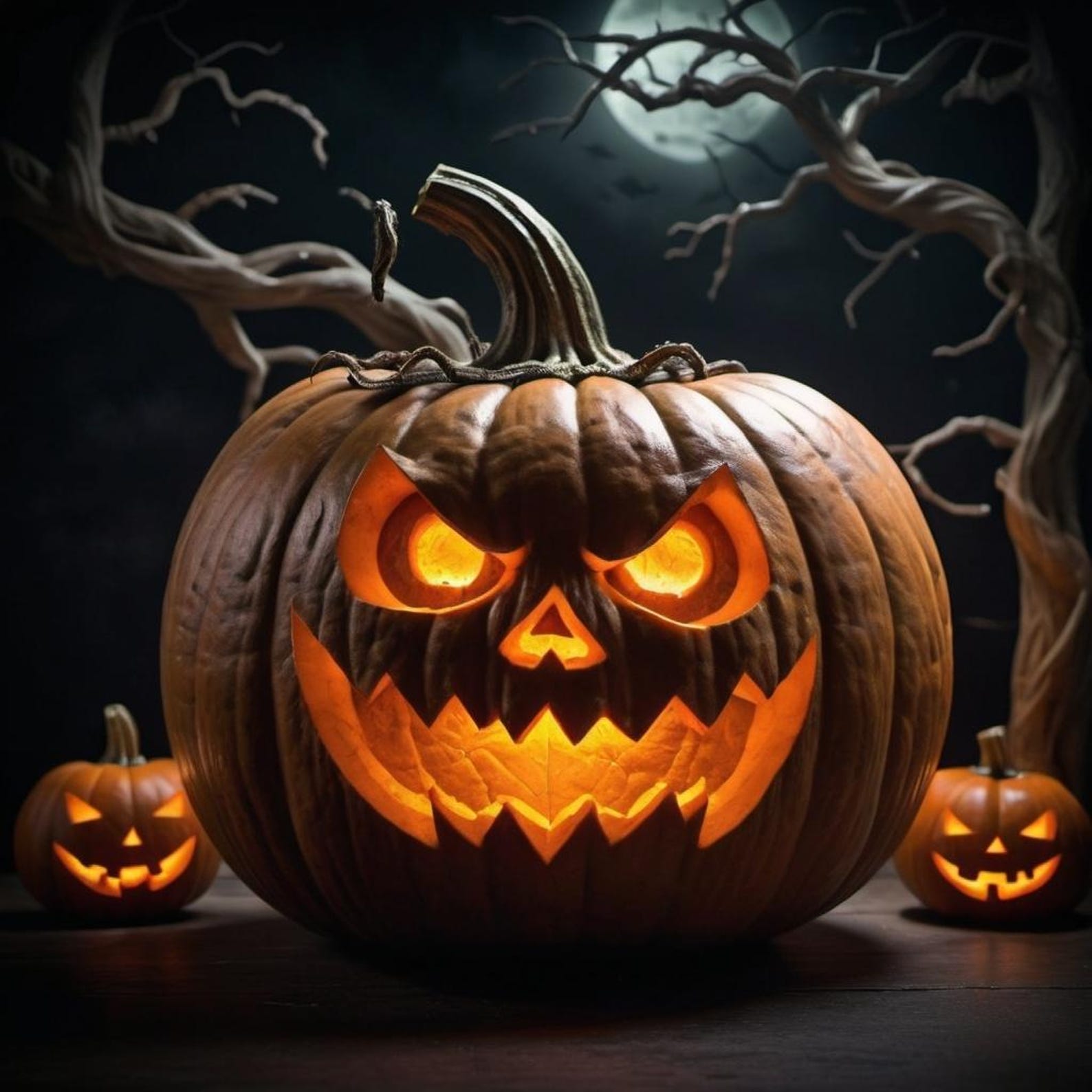 Sinister Pumpkin, Halloween Pumpkin Decor, Scary Pumpkin Art, Jack-o ...