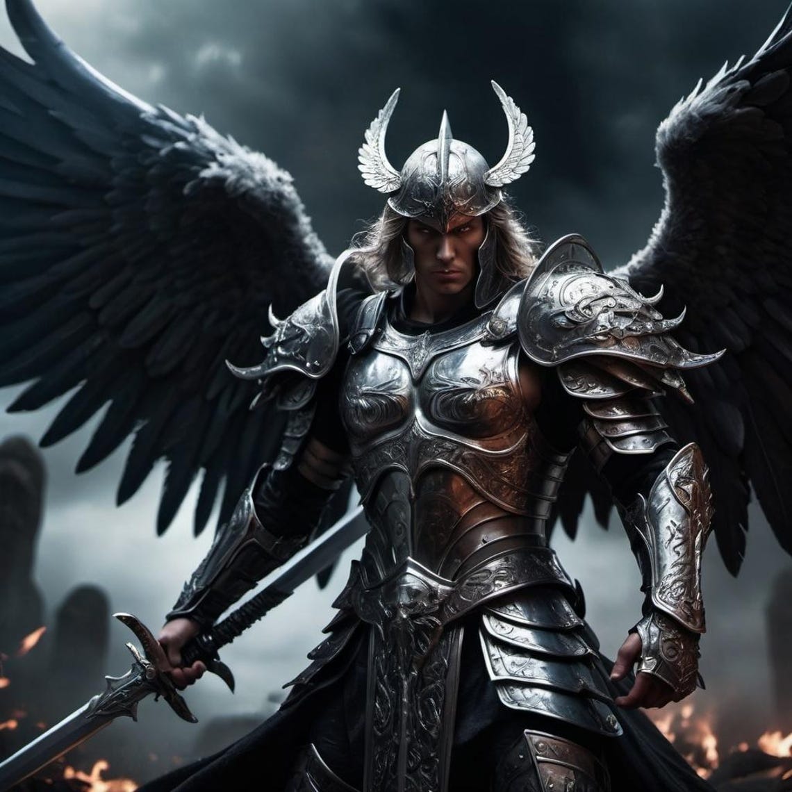 Ethereal Guardians: Angelic Warrior Art, Fantasy Angel, Digital Art ...