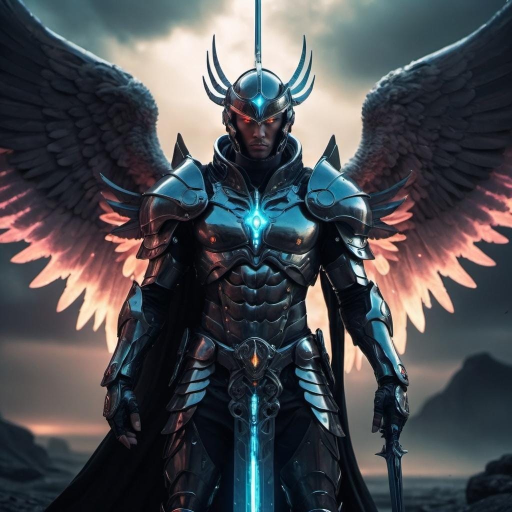 Ethereal Guardians: Angelic Warrior Art, Fantasy Angel, Digital Art ...