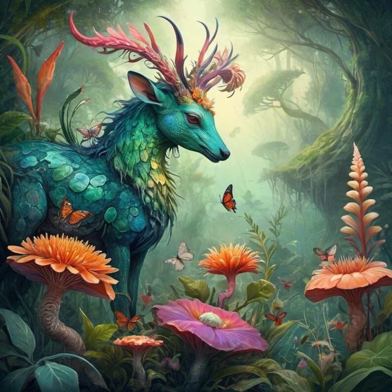 Fantasy Art, Mythical Creatures, Enchanted Forest, Digital ...