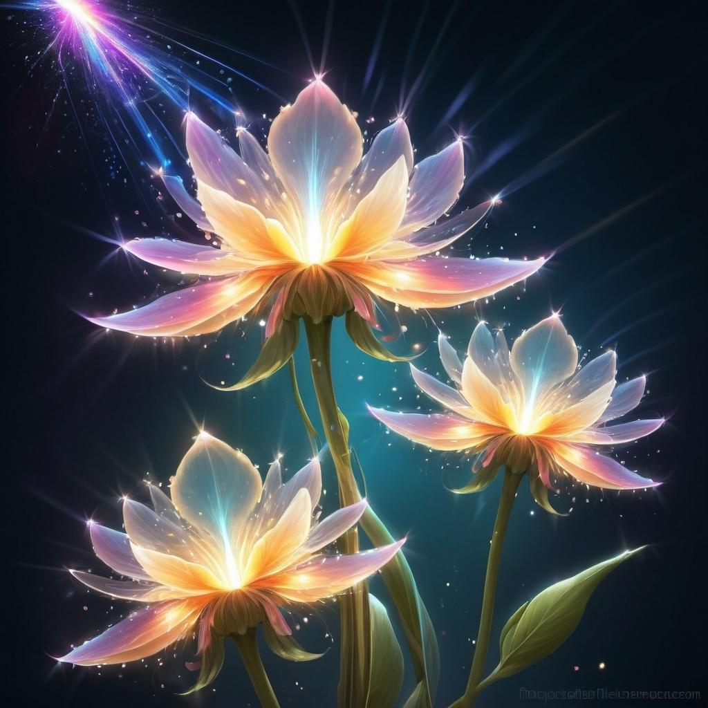 Magical Flower Art, Fantasy Flower Illustration, Ethereal Floral Print ...