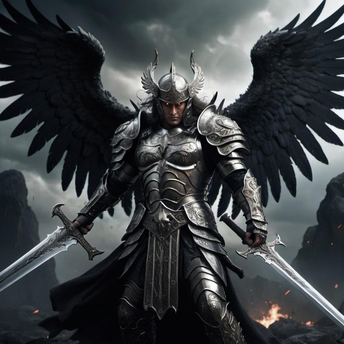 Ethereal Guardians: Angelic Warrior Art, Fantasy Angel, Digital Art ...