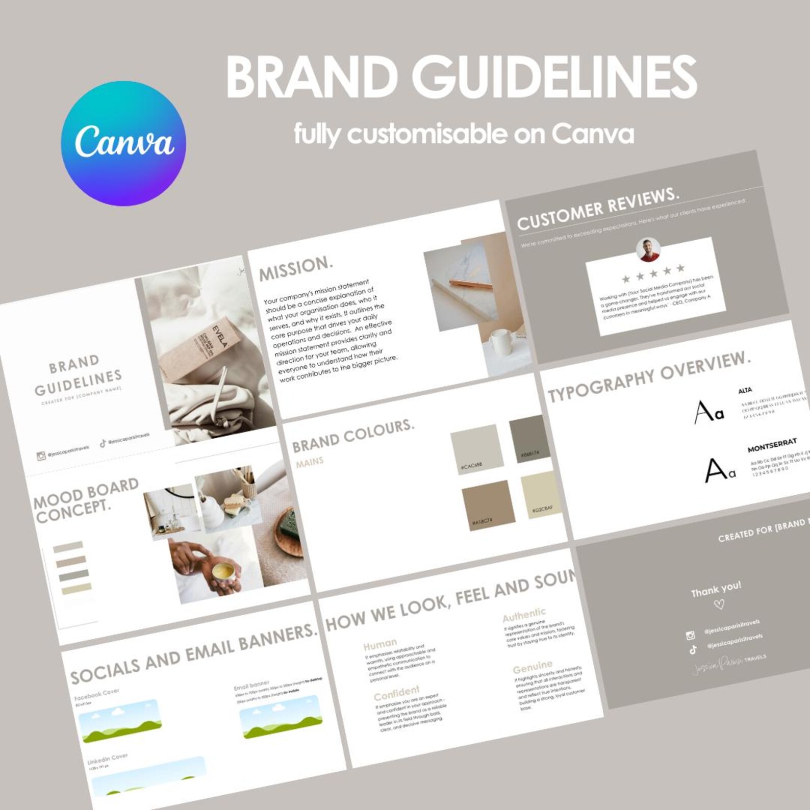 Brand Guidelines | Branding Kit | Canva Template | Branding | Business ...