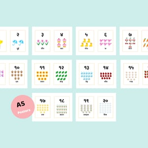 Nepali Number Flashcards and Posters 1 to 20 - Etsy