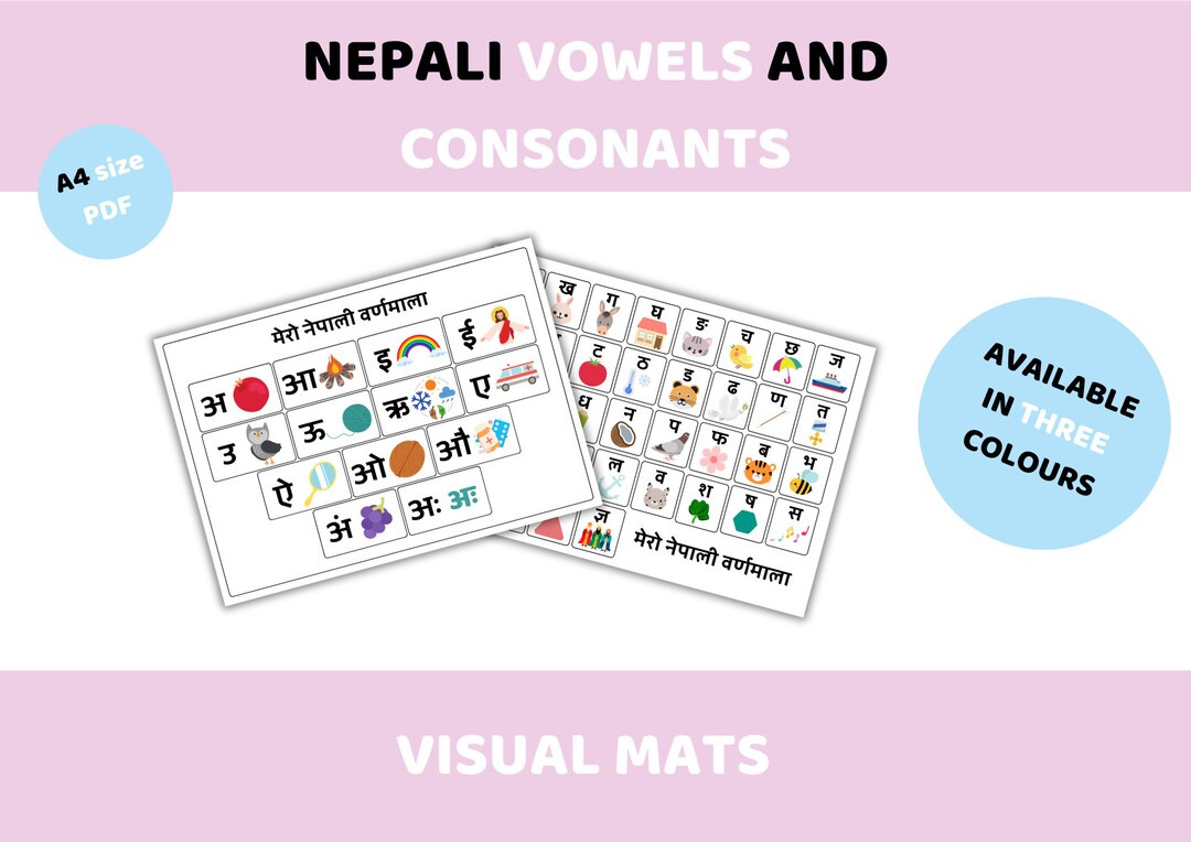 Complete Nepali Alphabet Visual Mats - Etsy