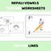 Nepali Vowels Tracing Worksheets Dotted Lines - Etsy