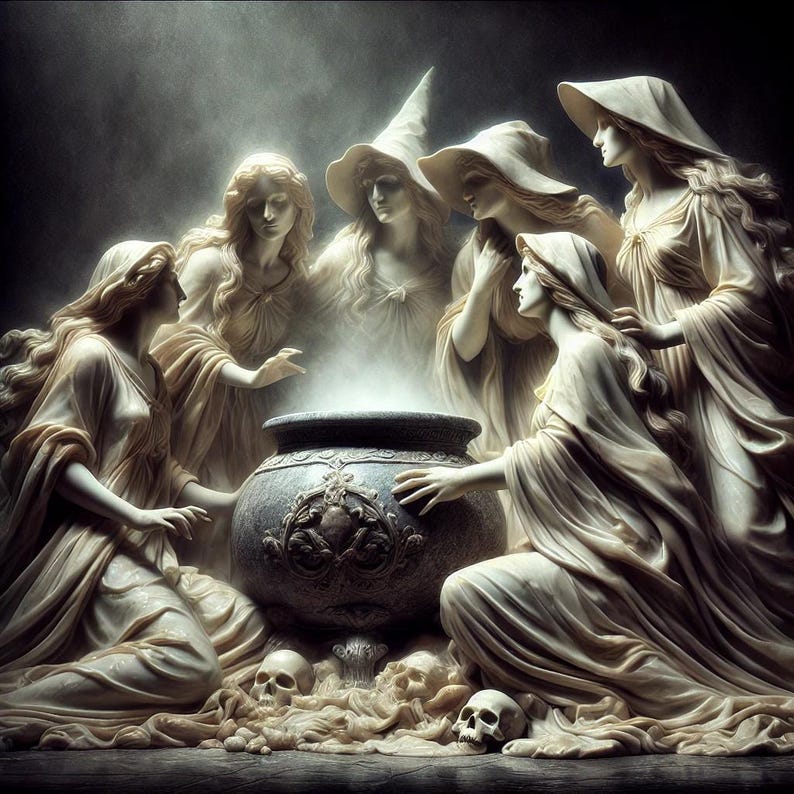Stone Witch Gathering Sculpture Art Digital Art Print Wall Art AI ...