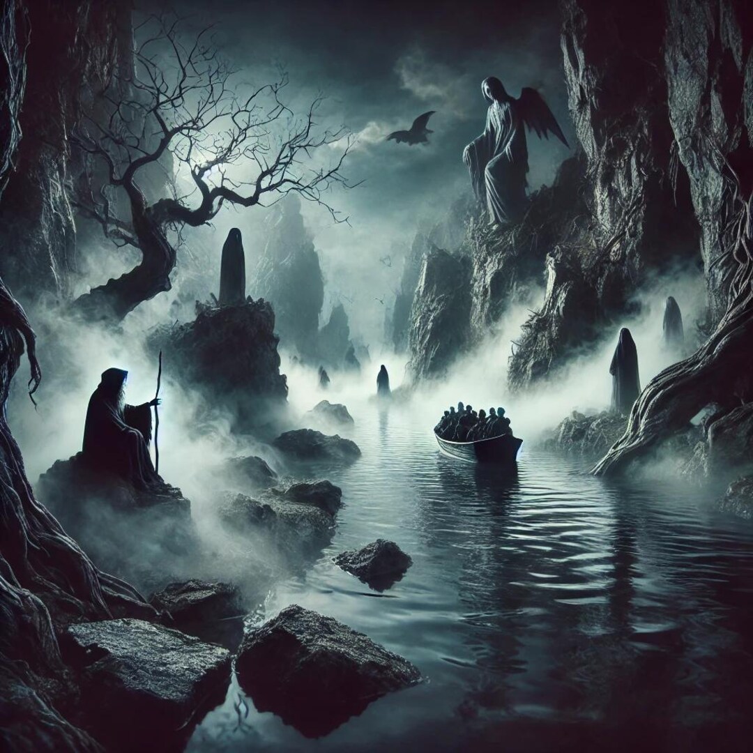 Charon and the Souls of the Dead Art - Etsy