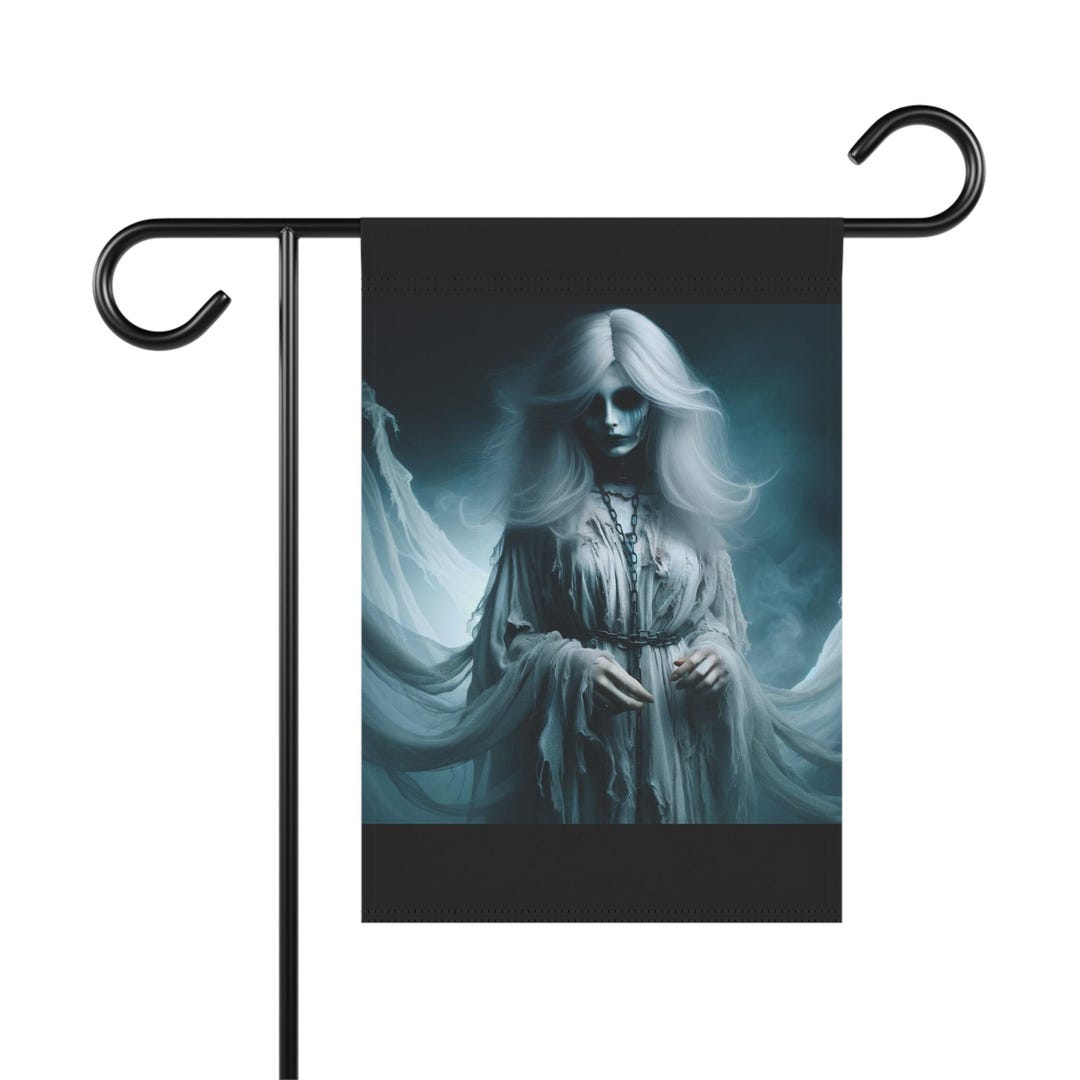 Gothic Ghost Garden Flag Eerie Phantom Yard Decor Double-sided ...