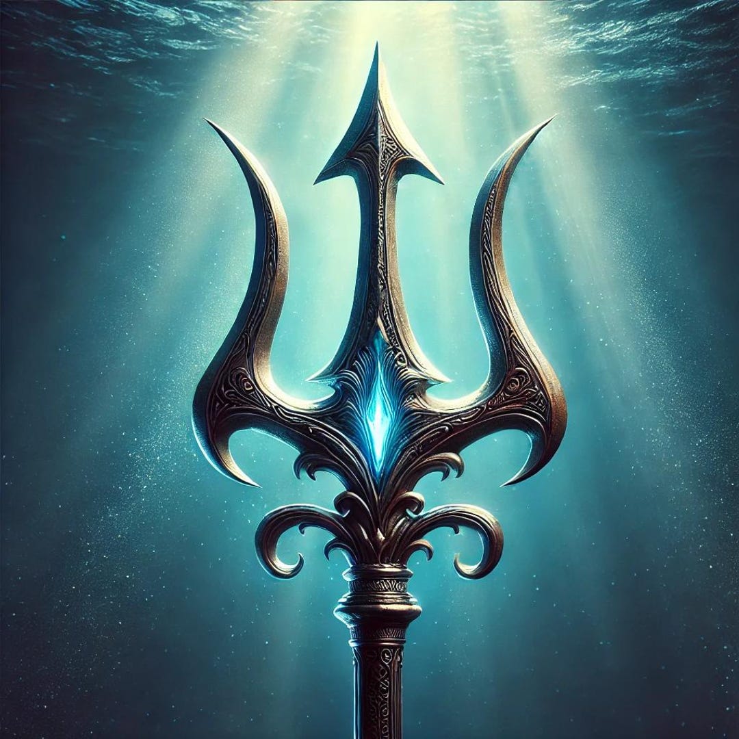 Fantasy Trident Underwater Decor Digital Art Print Wall Art AI ...