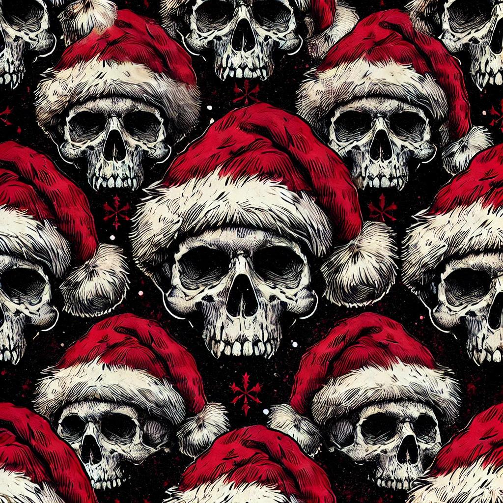 Gothic Santa Skull Christmas Art Print Digital Art Print Wall Art AI ...