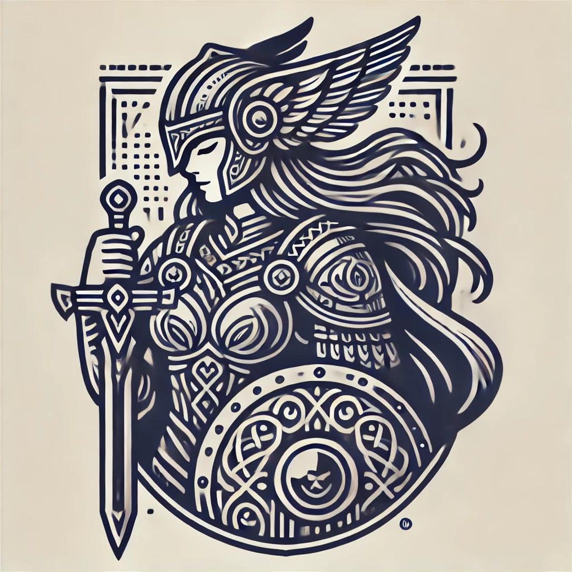 Valkyrie Warrior Tribal Symbol Art - Etsy
