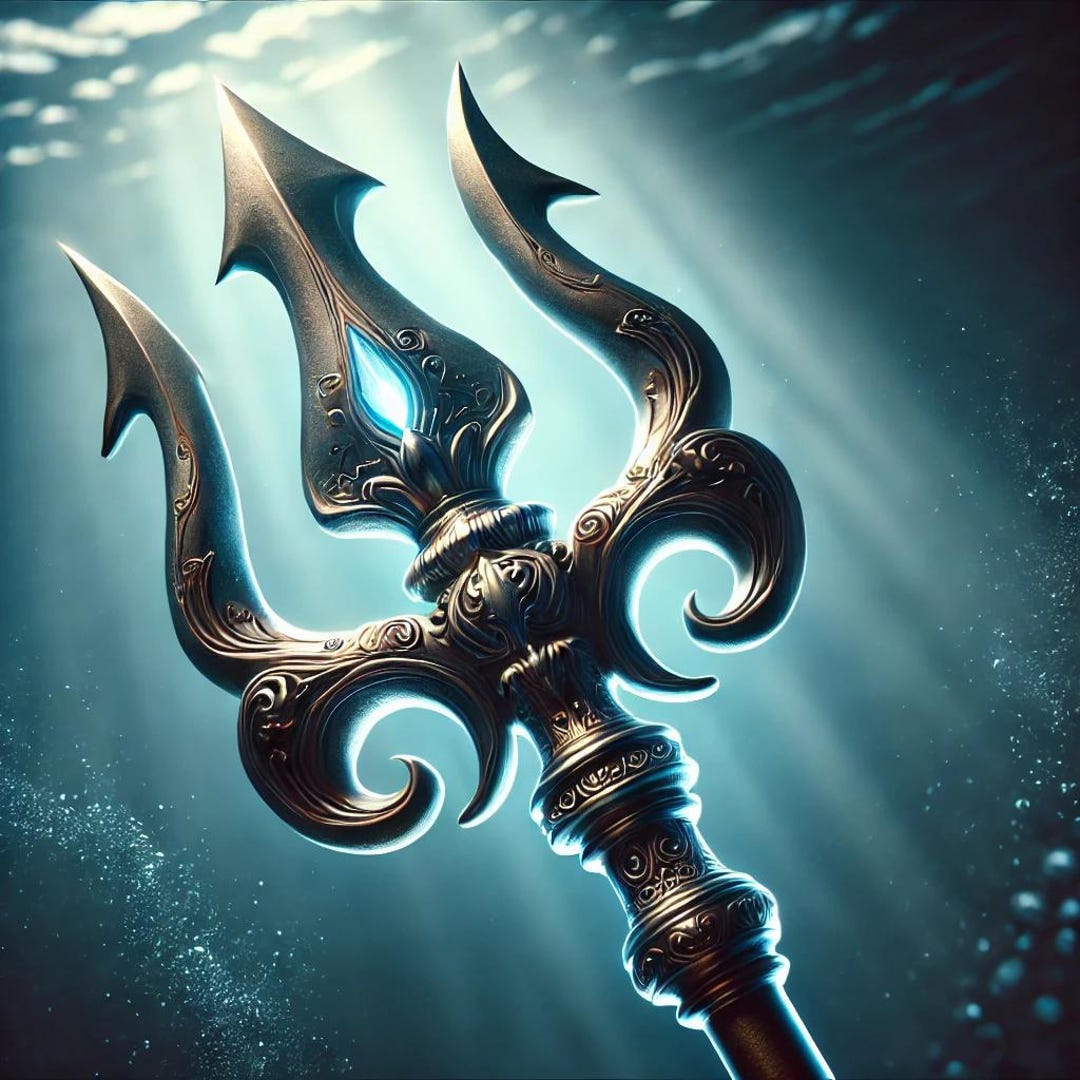 Mythical Ocean Trident Art Digital Art Print Wall Art AI Generated AI ...
