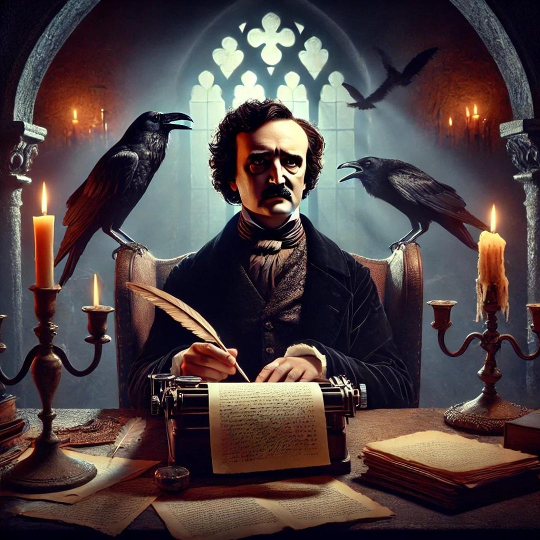Edgar Allan Poe Art Gothic Wall Decor Dark Literary Digital Art ...