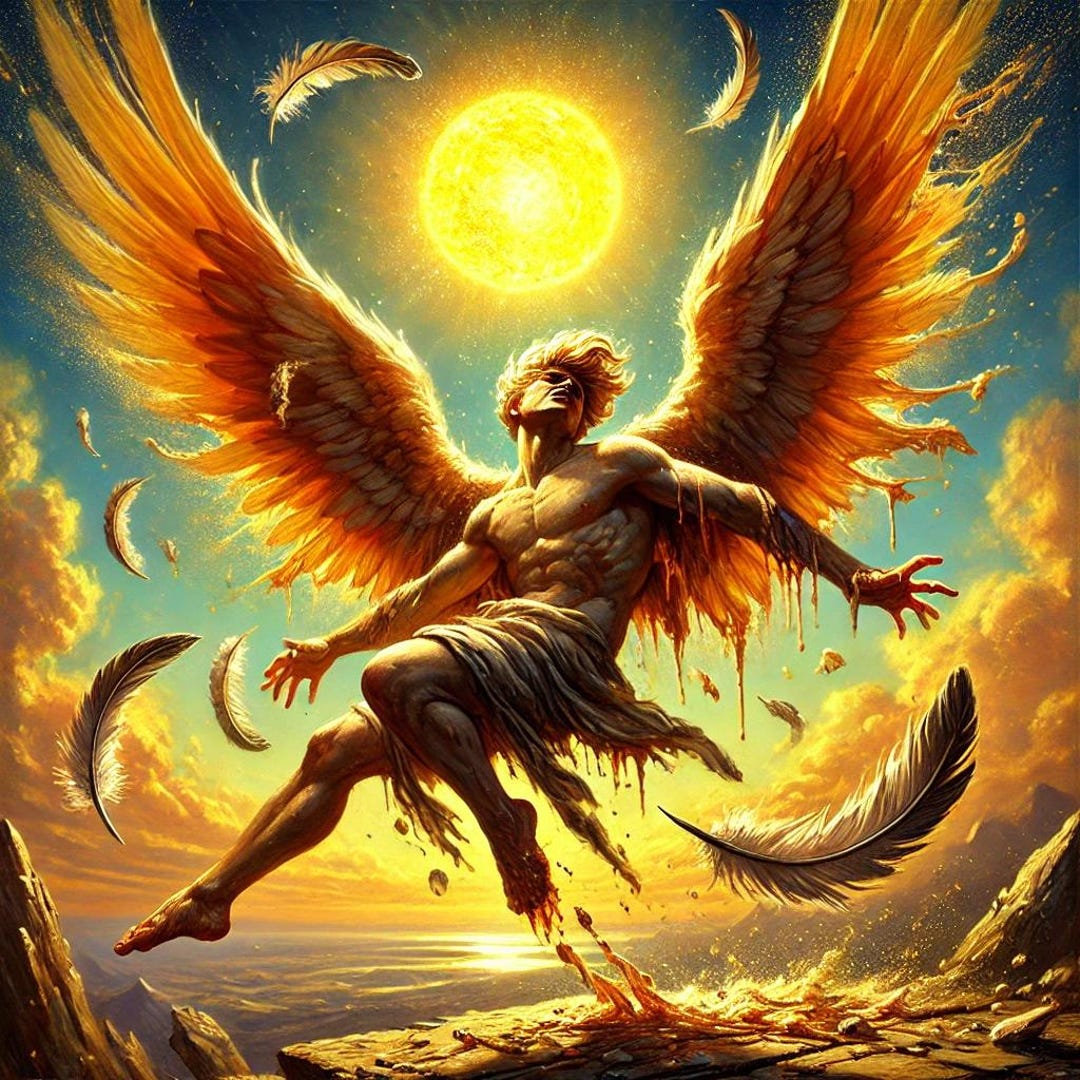 The Epic Fall of Icarus Digital Art Print Wall Art AI Generated AI Art ...