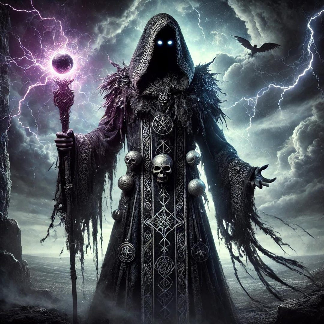 Dark Sorcerer Gothic Fantasy Wizard Digital Art Print Wall Art AI ...