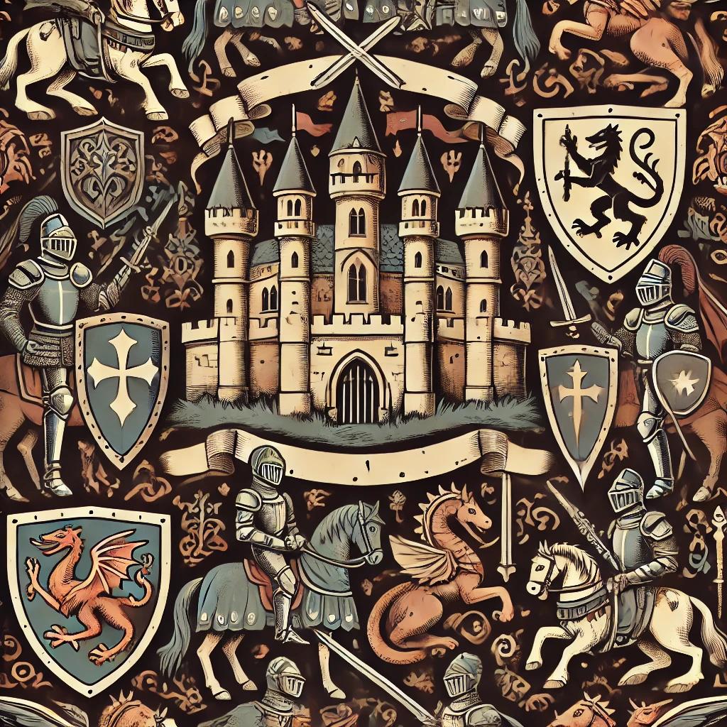 Medieval Castle and Knight Armor Digital Art Print Wall Art AI ...