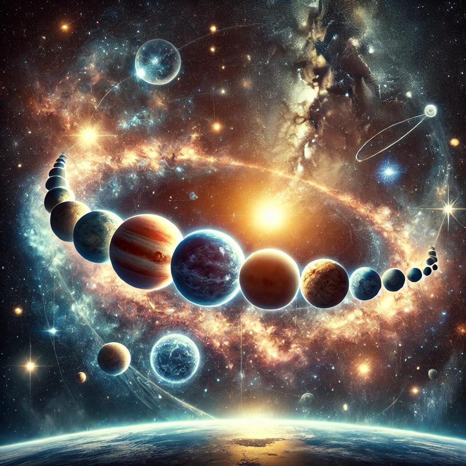 Cosmic Planetary Alignment Art Print Digital Art Print Wall Art AI ...