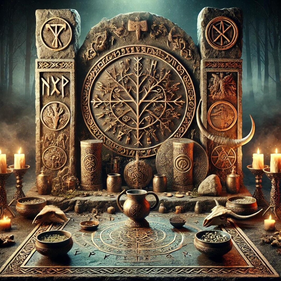 Greek Altar Rune Circle Digital Art Print Wall Art AI Generated AI Art ...