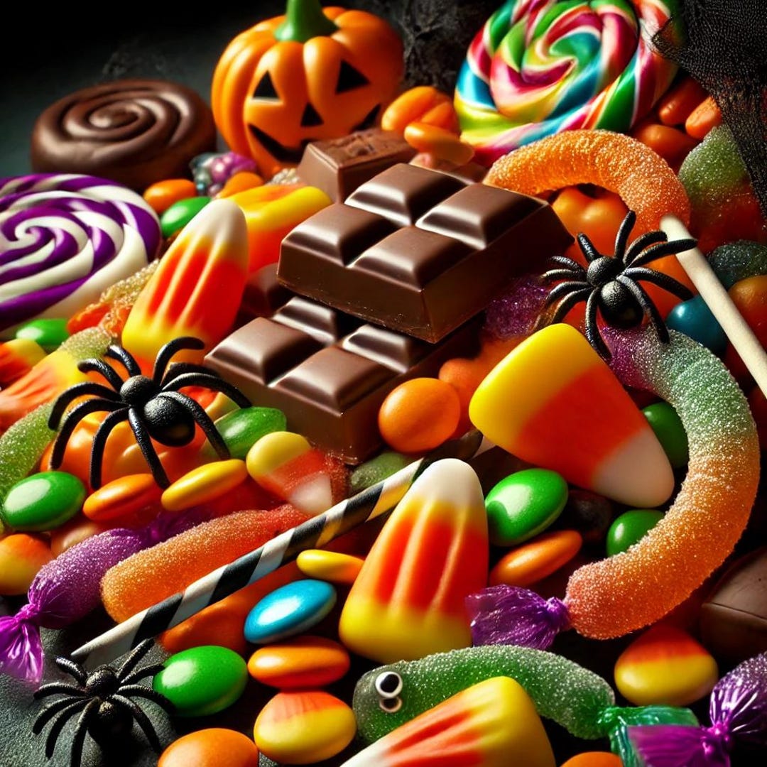 Vibrant Halloween Candy and Chocolate Assortment Art - Etsy