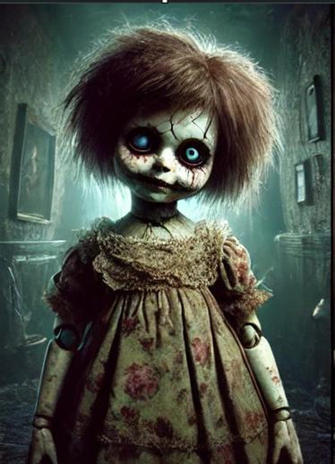 Creepy Gothic Doll Horror Art Print Digital Art Print Wall Art AI ...