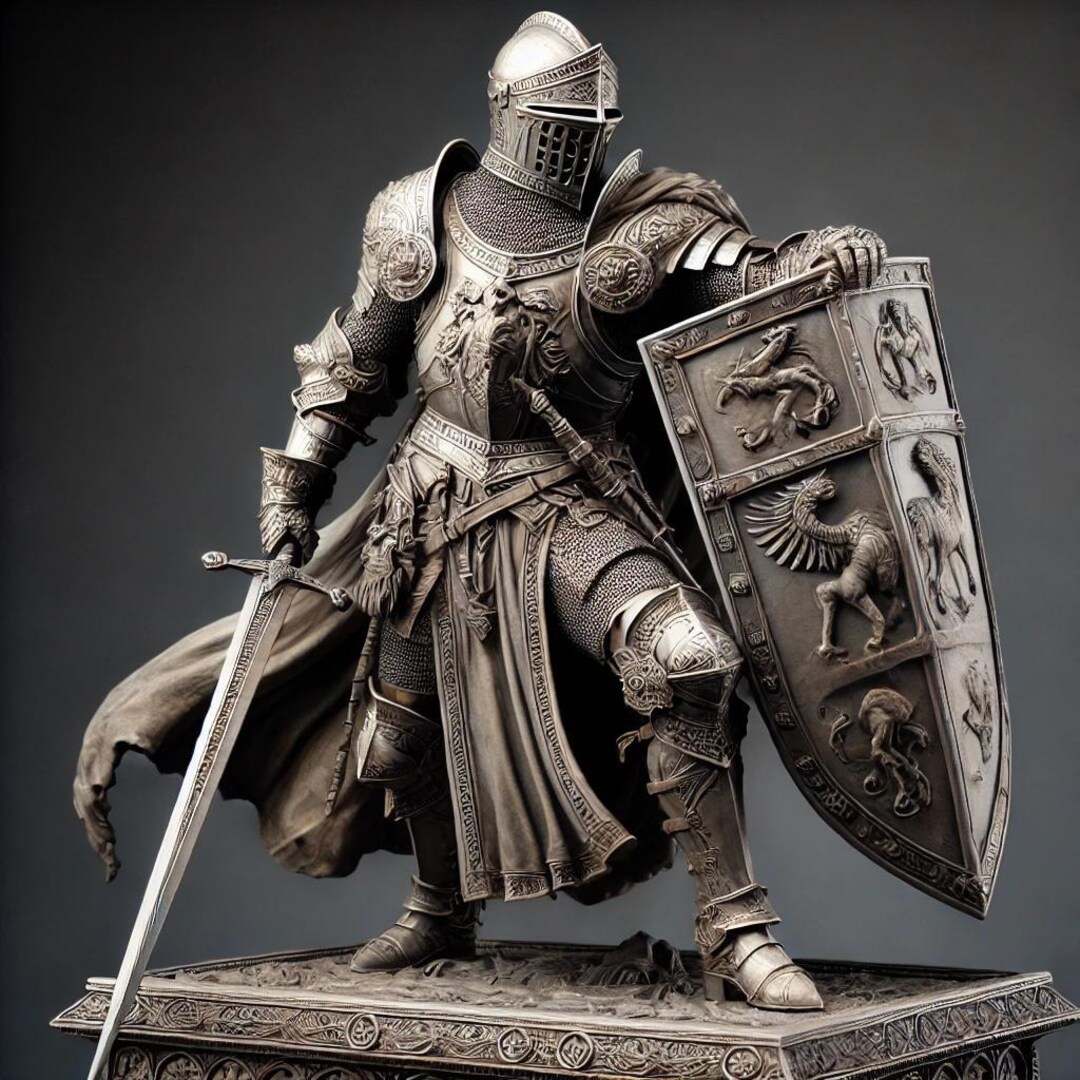 Medieval Knight Regal Warrior Digital Art Print Wall Art AI Generated ...