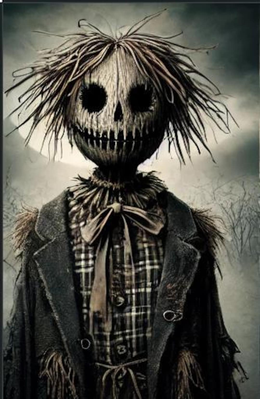 Vintage Halloween Scarecrow Creepy Art Digital Art Print Wall Art AI ...