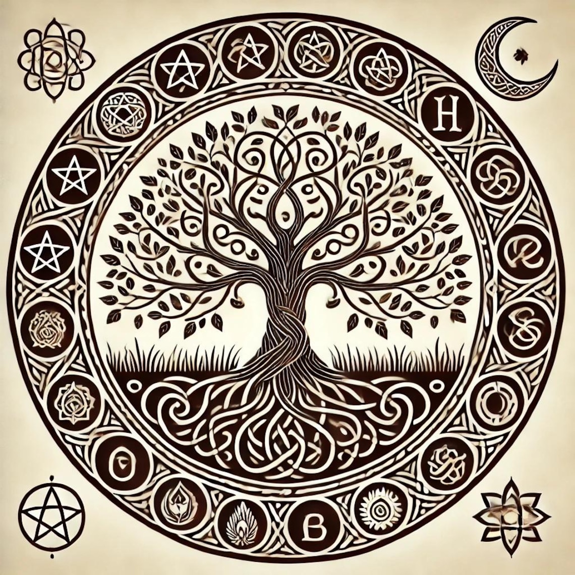 Celtic Druid Symbol Art Print - Etsy