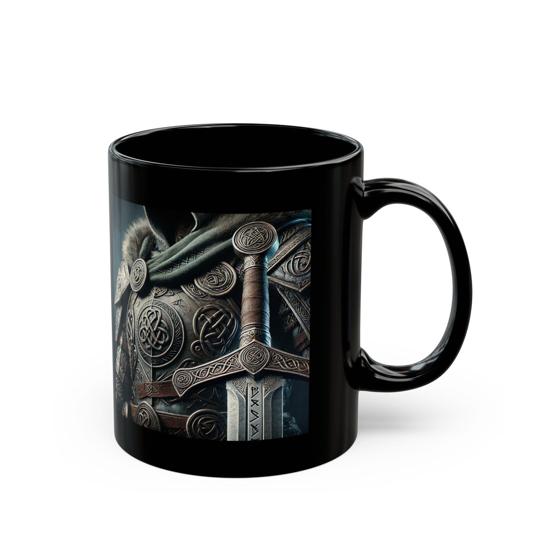 Viking Warrior Sword Mug Norse Mythology-inspired Black Coffee Cup - Etsy