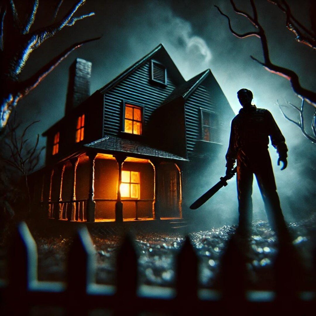 Terrifying Halloween Murderer With Knife in Front of House - Etsy