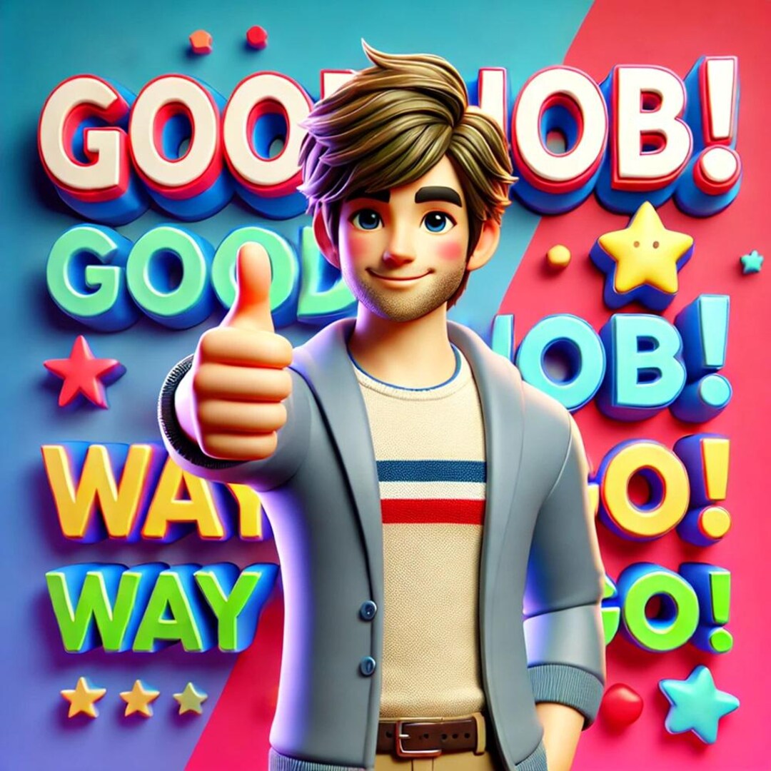 Good Job Animated Image Thumbs up Celebration Digital Art for ...