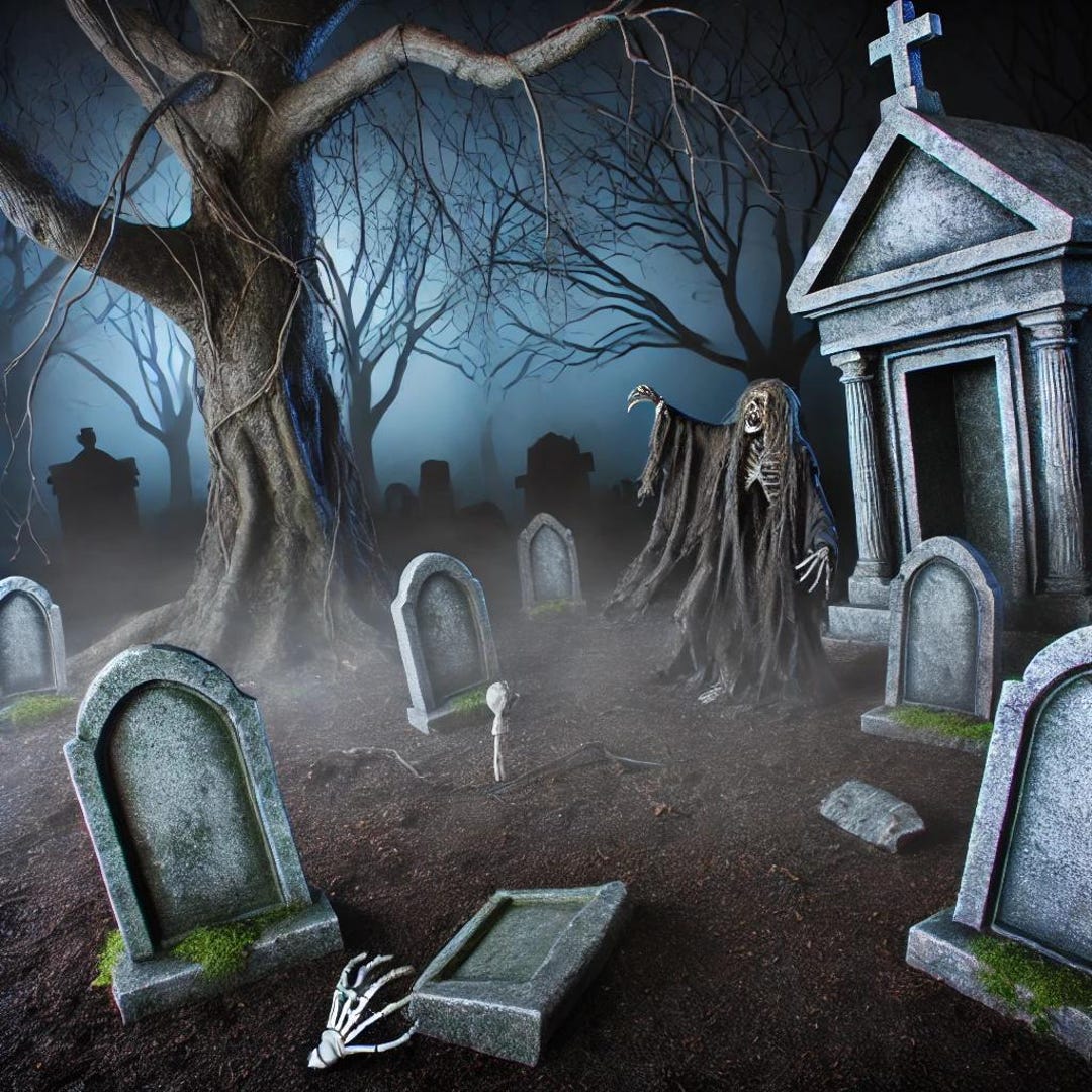 Spooky Cemetery Digital Art Print Wall Art AI Generated AI Art Digital ...