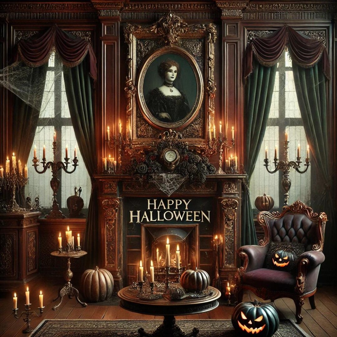 Dark Victorian Mansion With Halloween Decor - Etsy
