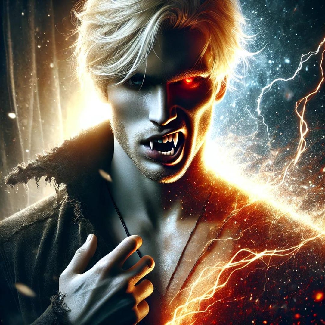 Vampire Lightning Portrait Digital Art Print Wall Art AI Generated AI ...