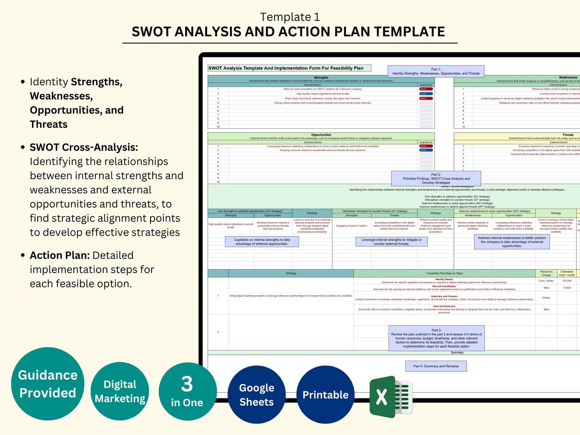 Marketing Analysis Template Competitor Analysis SWOT Customer Analysis ...