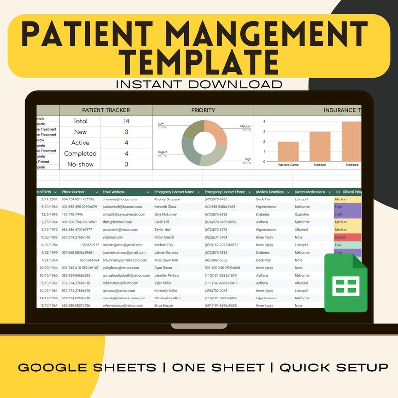 Healthcare Patient Excel - Etsy UK
