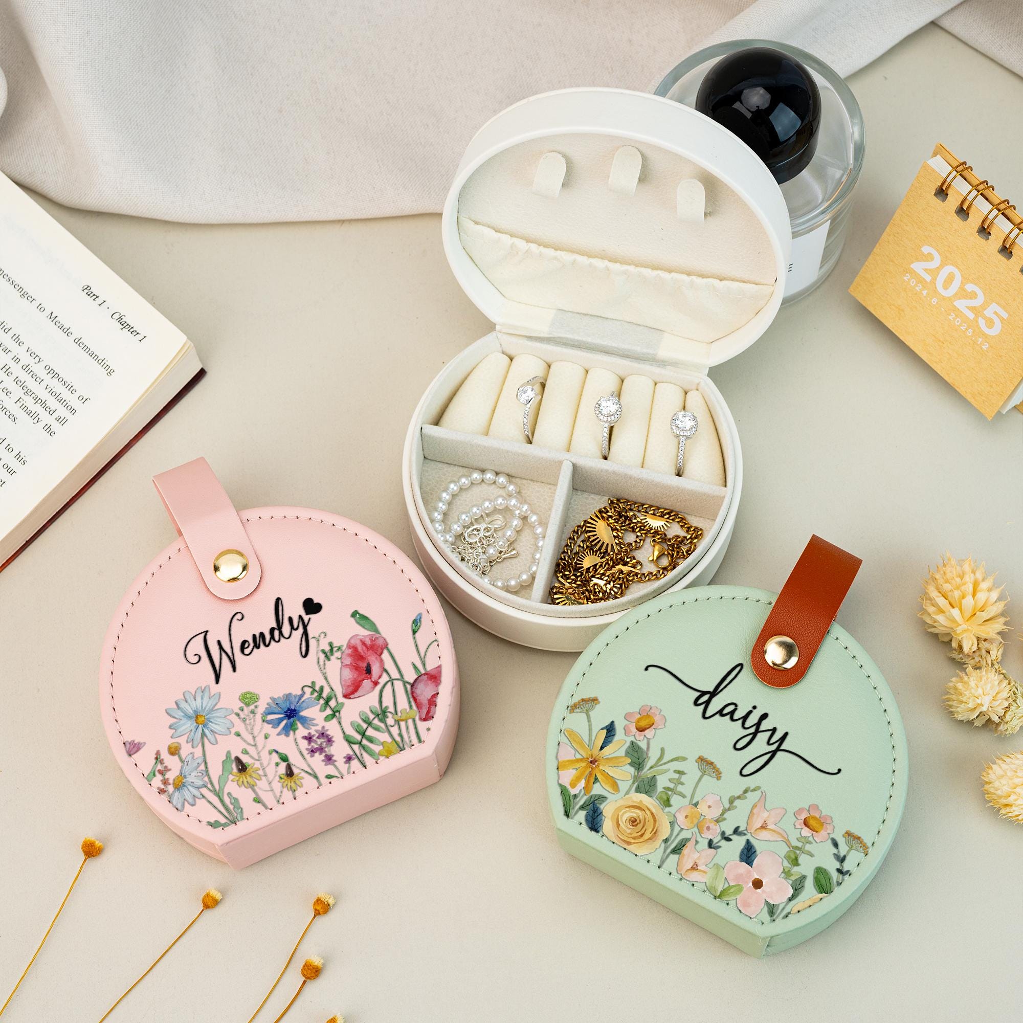 Personalized Travel Jewelry Box, Custom Name Jewelry Box for ...