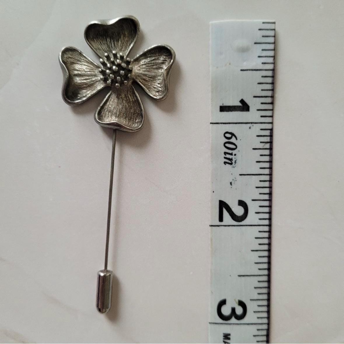 Vintage Silver Tone Four Leaf Clover Stick Hat Pin - Etsy