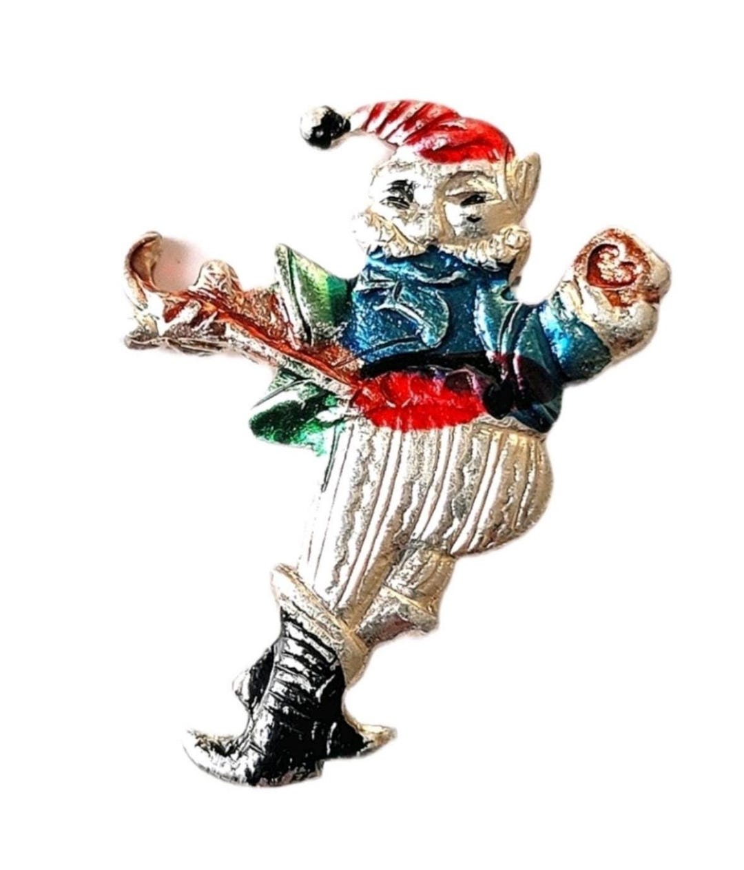 Vintage Dainty Santa Elf Christmas Holiday Pin Brooch Stocking Stuffers ...