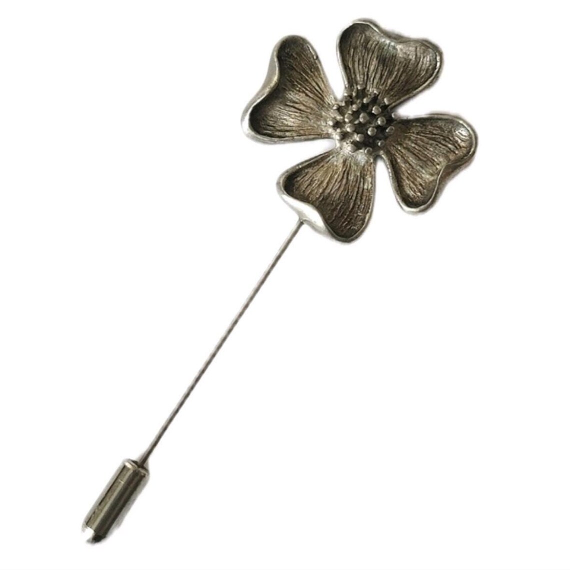 Vintage Silver Tone Four Leaf Clover Stick Hat Pin - Etsy