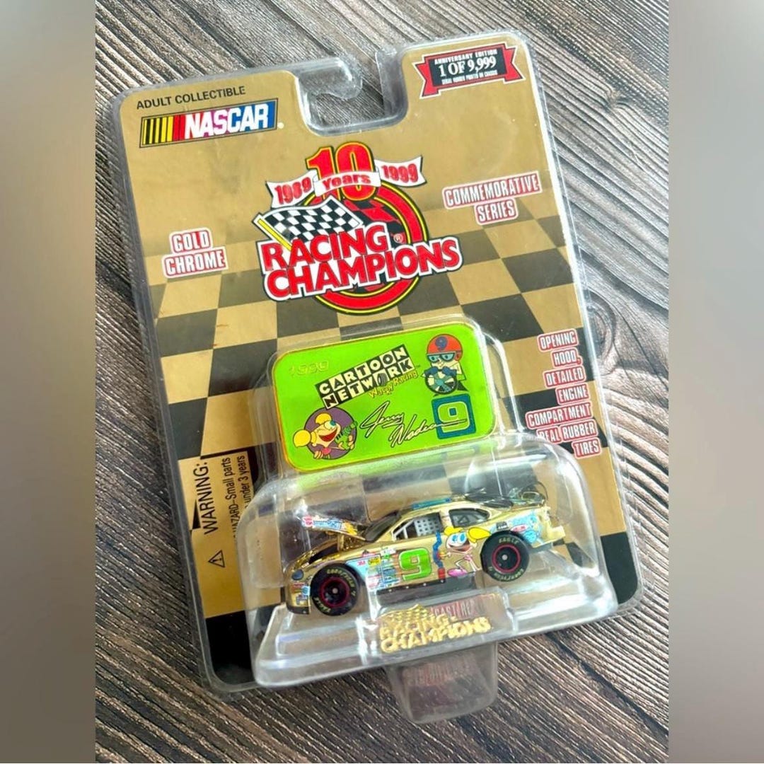 Racing Champions NASCAR Gold Chrome Diecast #9 Jerry Nadeau Cartoon ...