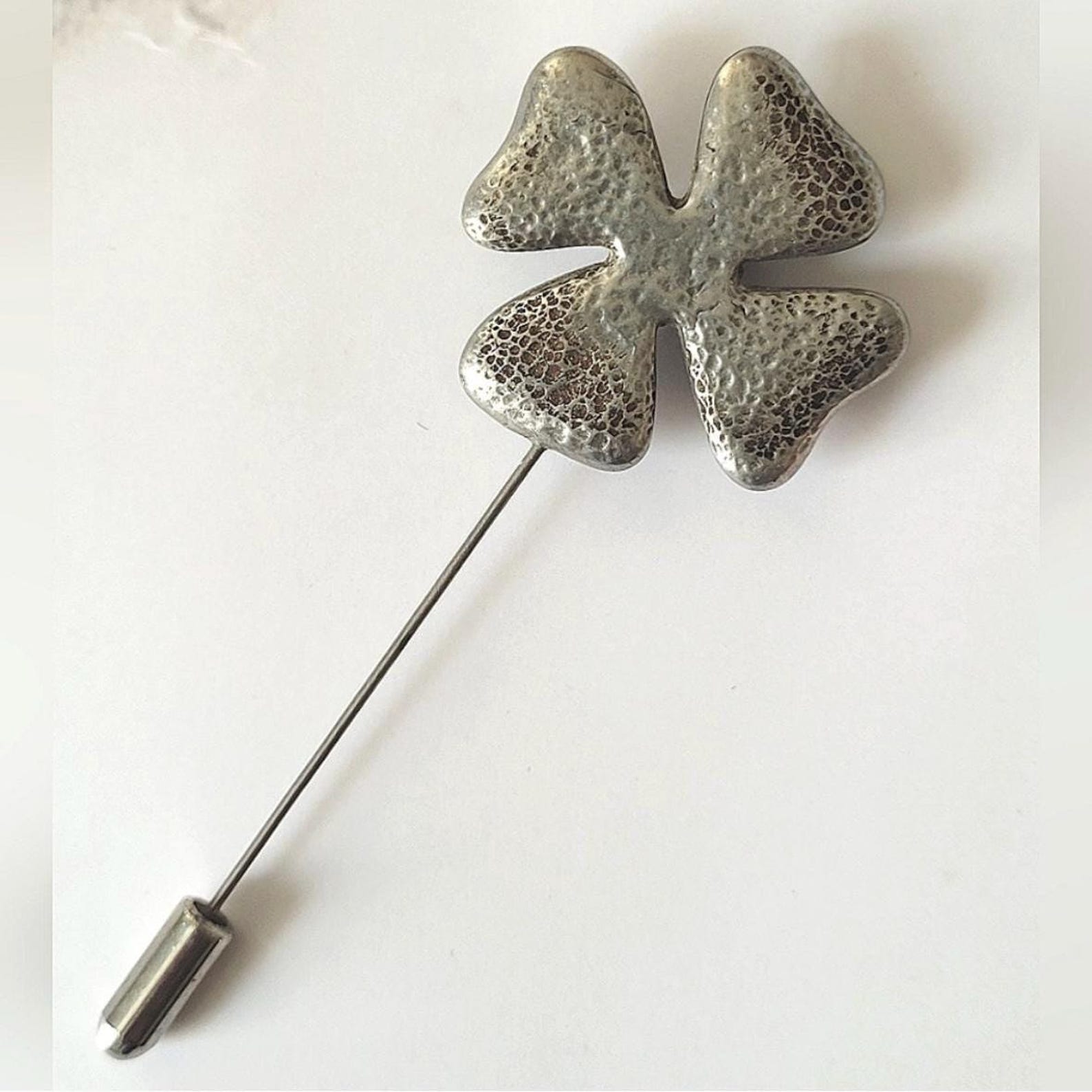 Vintage Silver Tone Four Leaf Clover Stick Hat Pin - Etsy