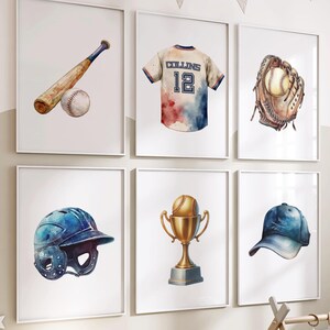 Custom Baseball Poster, Personalized Baseball Jersey, Baseball Print ...