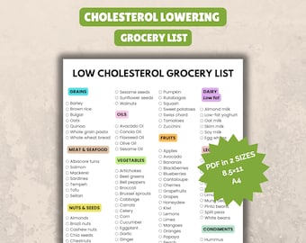 Cholesterol Lowering Food List Chart to Lower LDL, Low Cholesterol ...