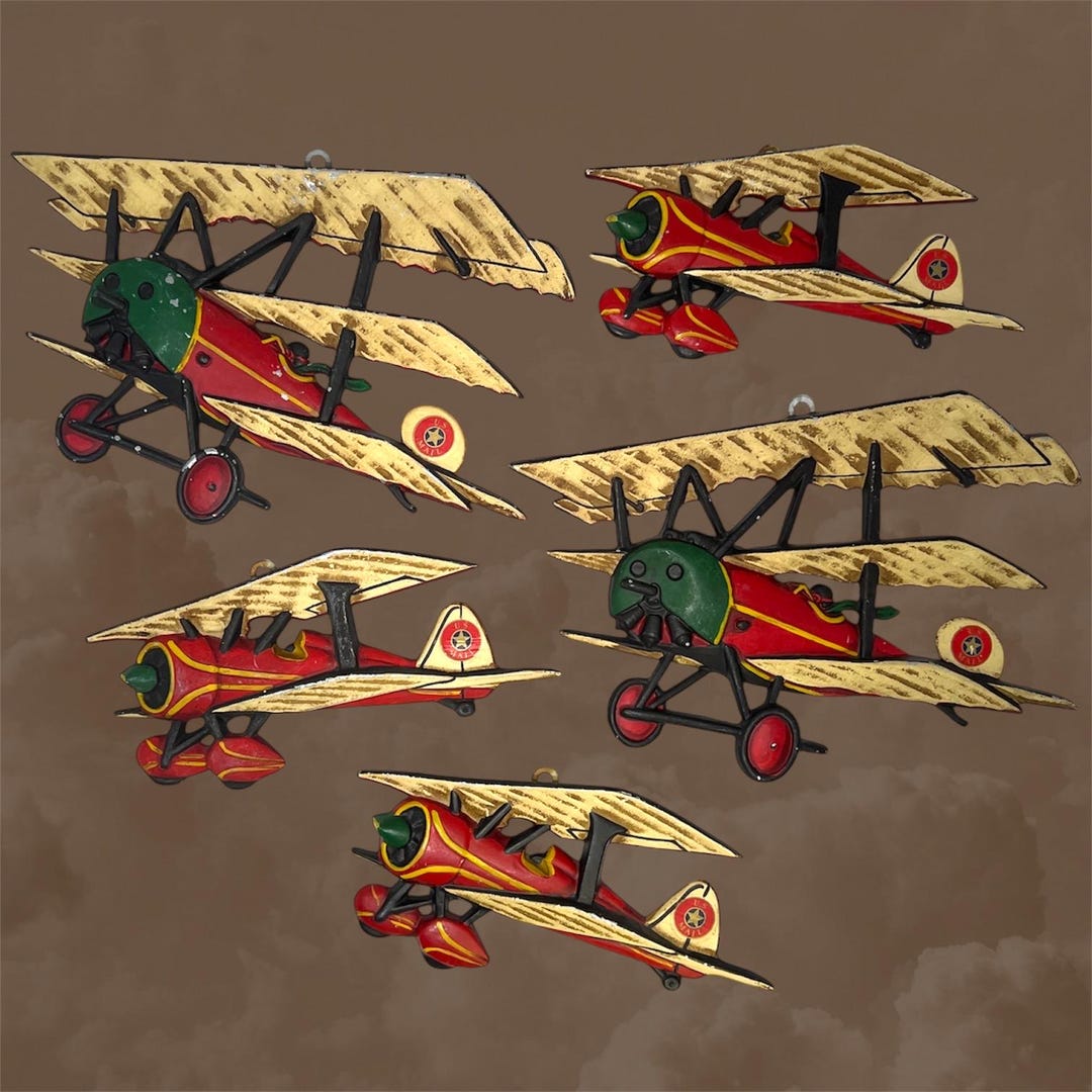 Vintage Cast Metal Fighter Planes Wall Plaques Dept 56 Aviation Decor ...